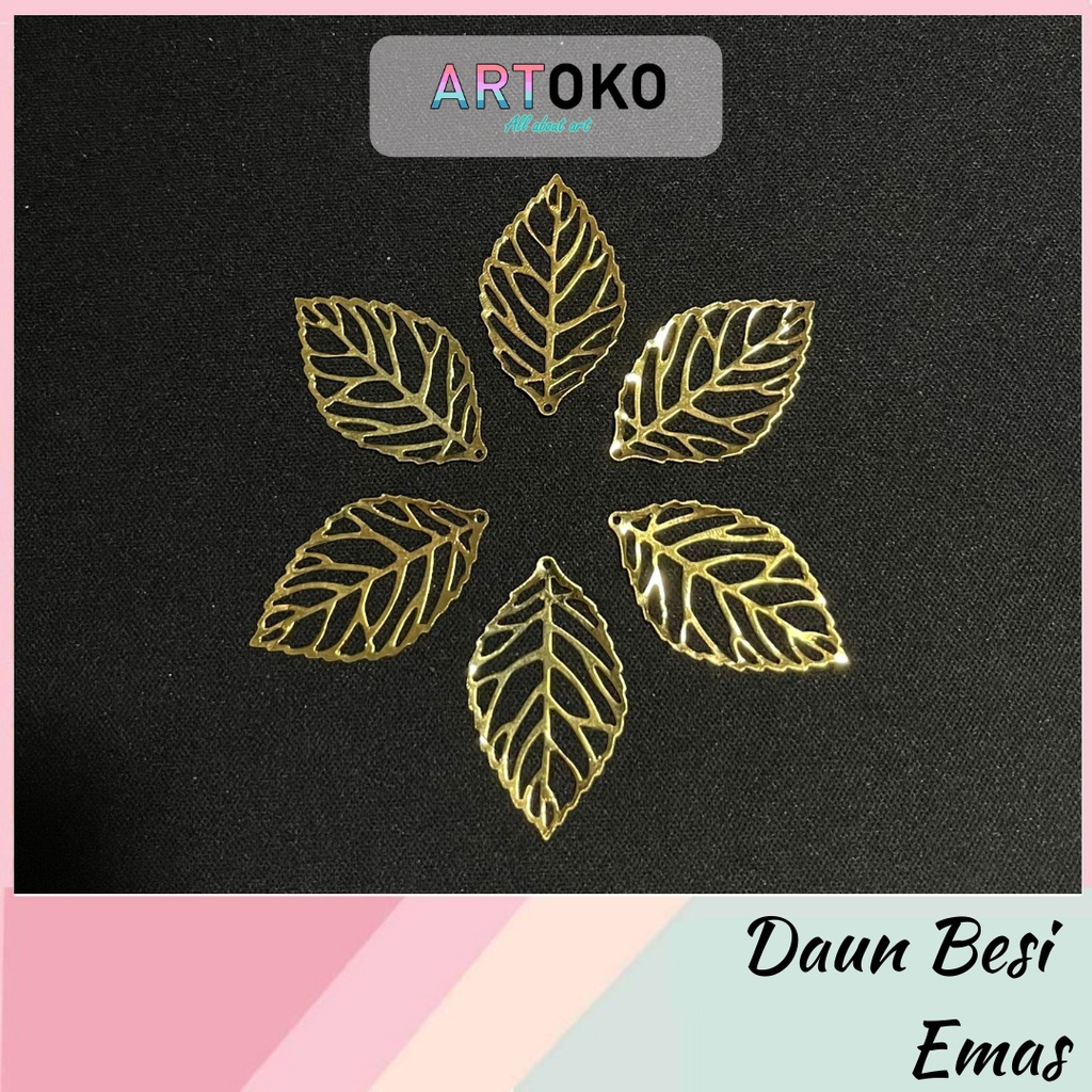 Jual Daun Besi Emas Manik - Manik Anting Hiasan Acrylic Kerajinan ...