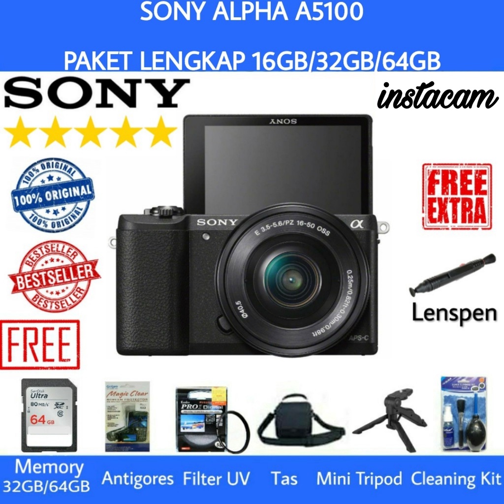 Jual SONY A5100 / SONY ALPHA A5100 / SONY 5100 KIT 16-50MM OSS WIFI ...