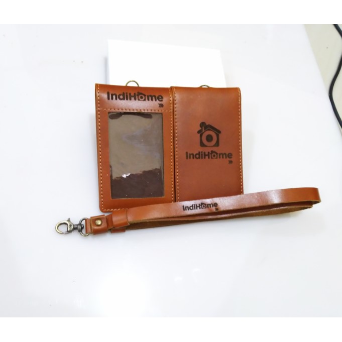 Jual ID Card Kulit Asli Logo Indihome / Keplek ID Card Holder Kulit ...
