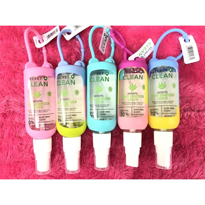 Jual Secret Clean Hand Sanitizer Spray 60ml (FREE GANTUNGAN SILICONE ...