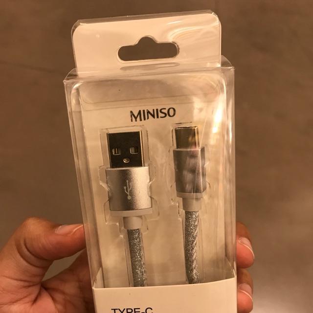Jual GLITER TYPE C DATA CABLE MINISO || KABEL DATA TIPE C MINISO ...