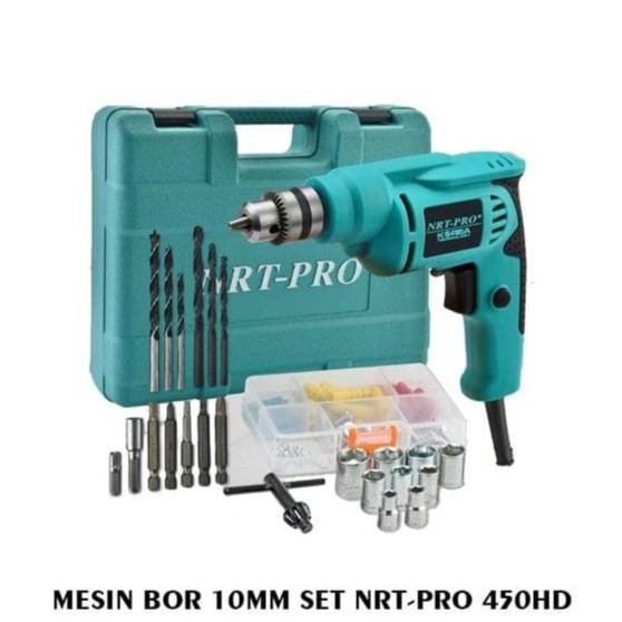 Jual NRT-PRO BOR SET LISTRIK 10MM NRT PRO 450 HD SET MATA BOR | Shopee ...