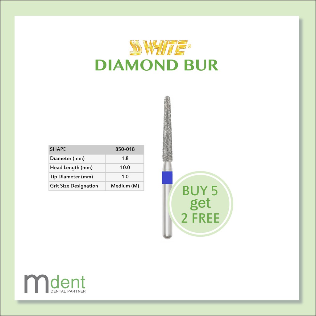 Jual Dental Diamond Bur TR26 / 850-018M SS White | Shopee Indonesia