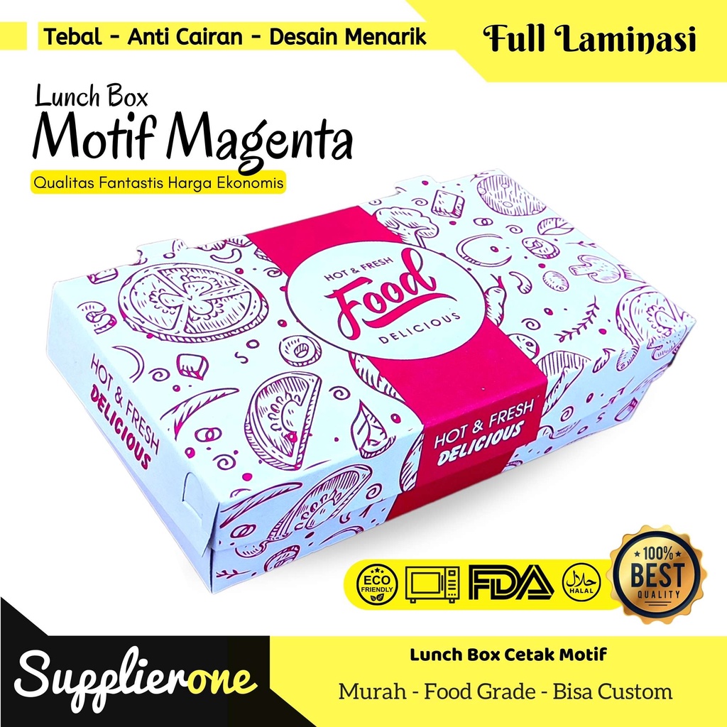 Jual Lunch Box Paper Cetak Motif L / Paper Lunch Box / Lunch Box Kertas ...