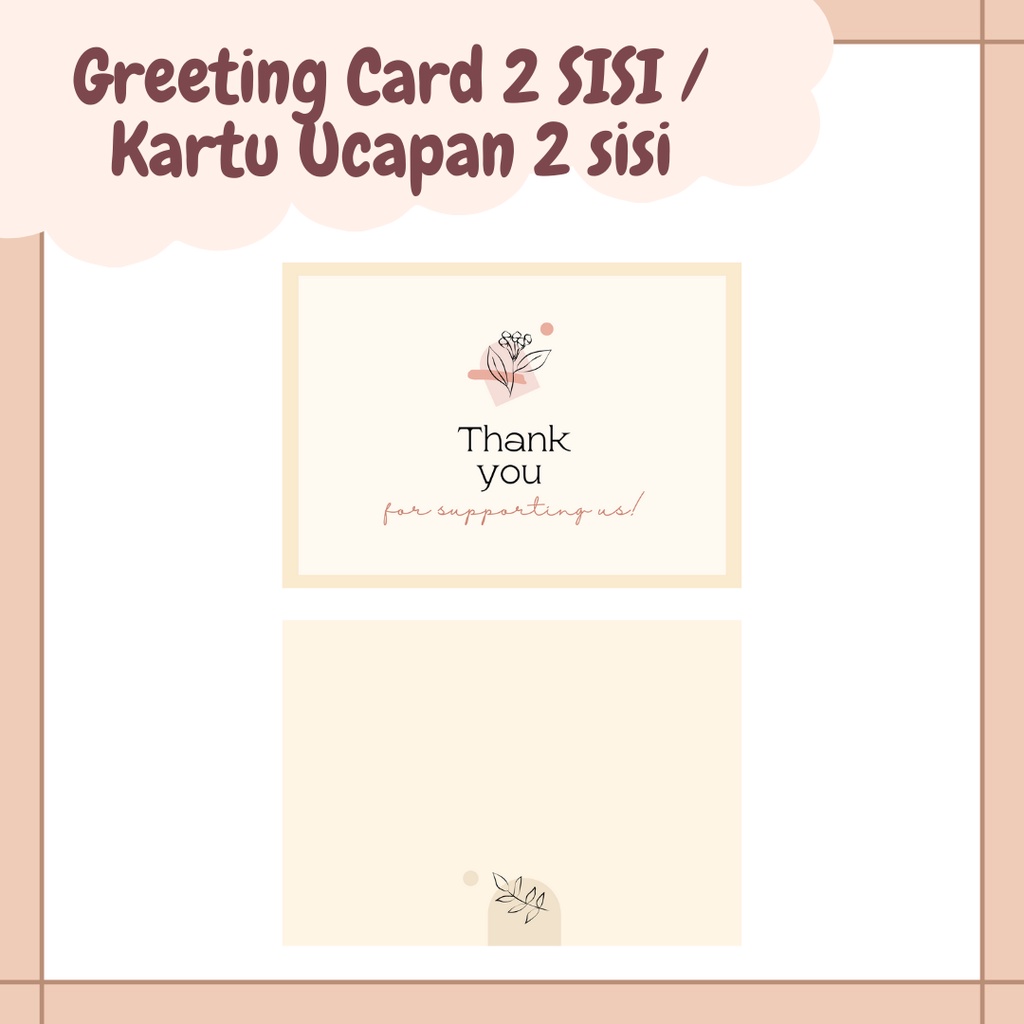 Jual Thank You Card 2 Sisi - Kartu Souvenir - Thankyou card - Kartu ...