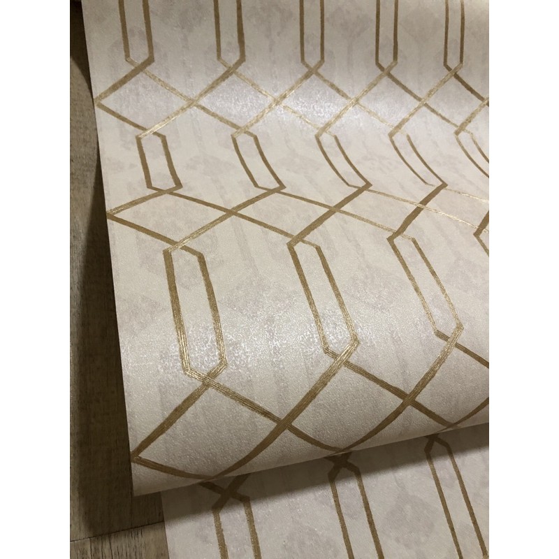 Jual Wallpaper Dinding Vinyl Murah Kotak List Gold Modern | Shopee ...