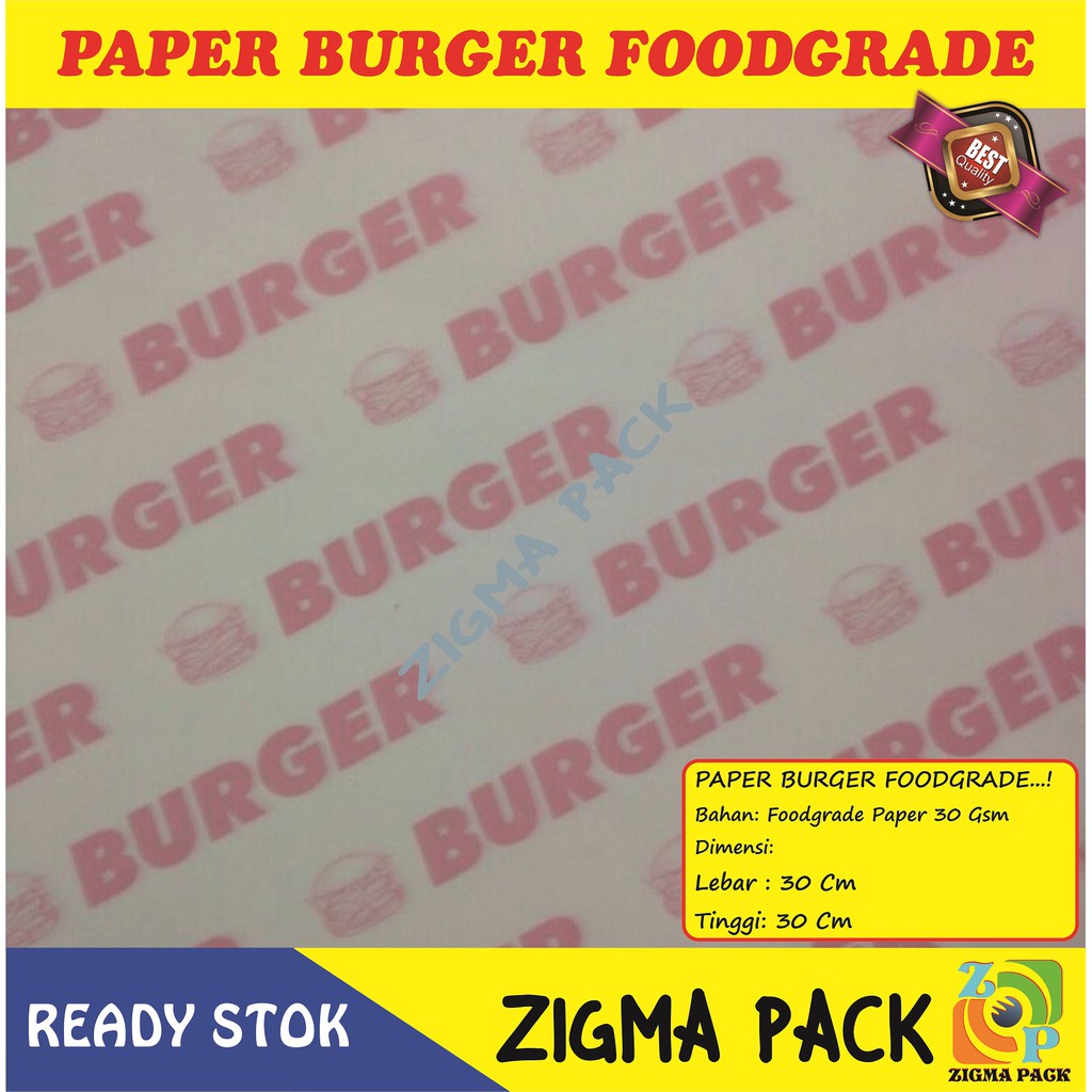 Jual Kertas Burger 30x30 | Logo | Packing Burger | KFC | Paper Wrap ...