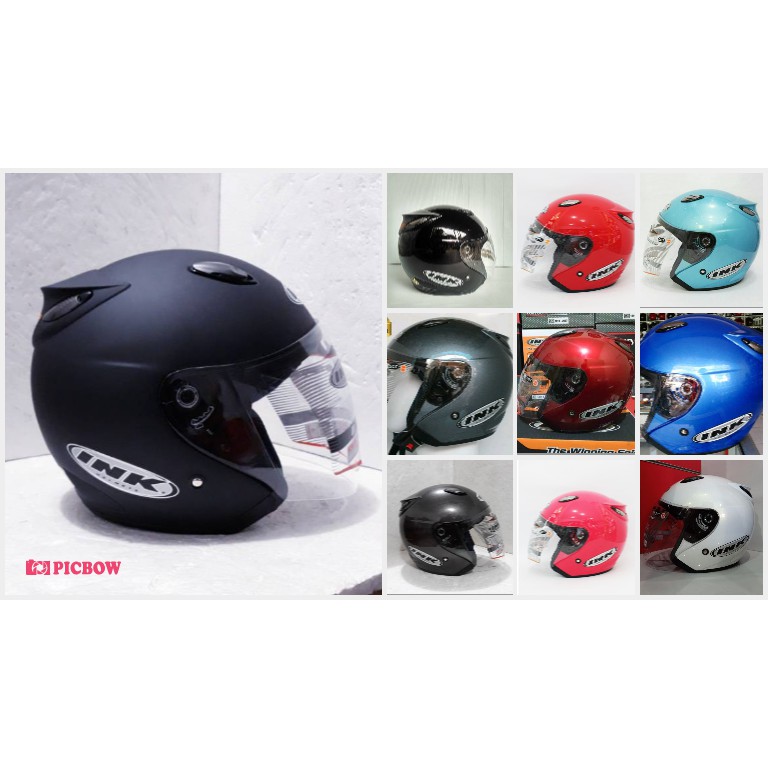 Jual [ ORIGINAL ] HELM INK CENTRO SOLID 10 PILIHAN WARNA HALF FACE ...