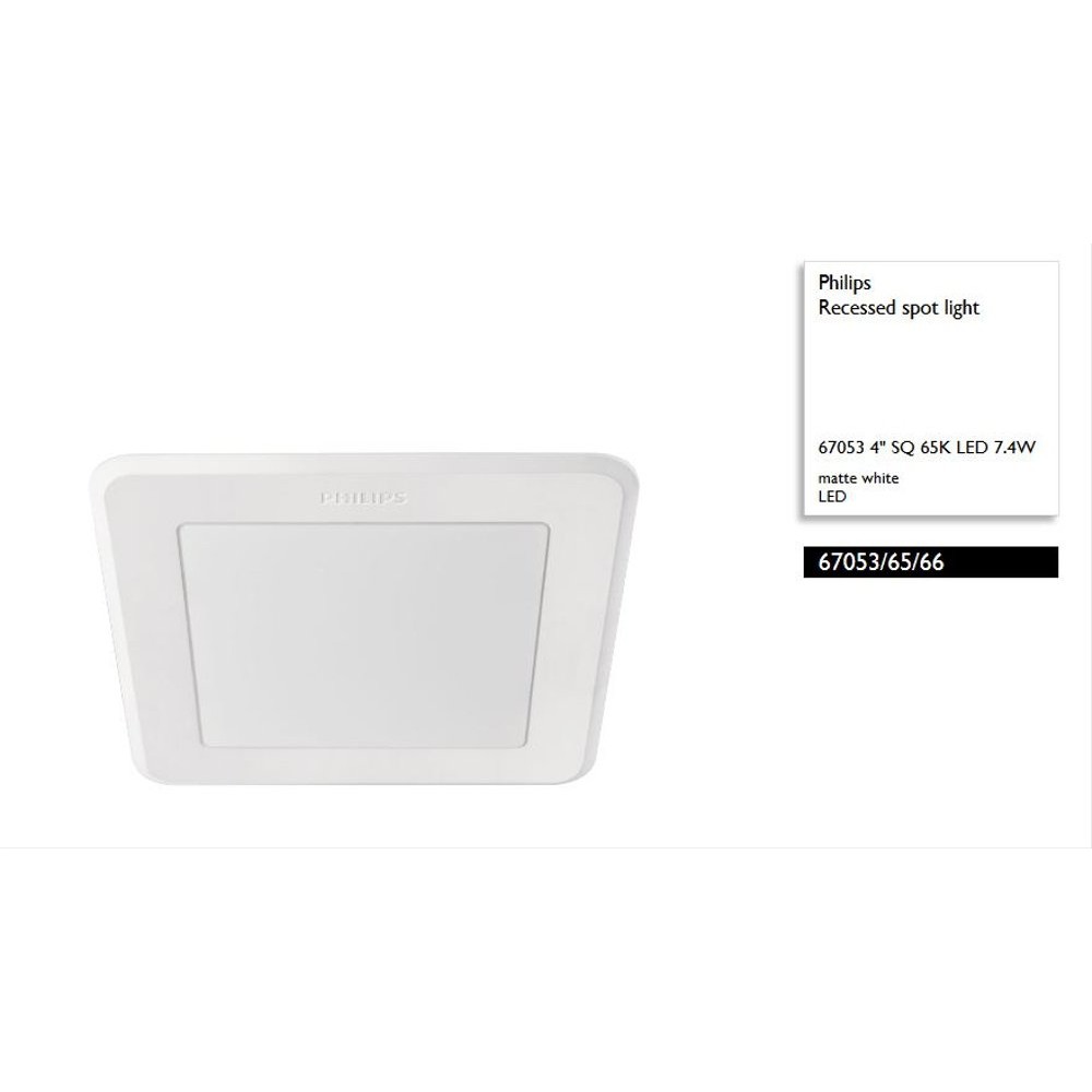 Jual PHILIPS RECESSED LED 67053 65K 4" SQ LED 7.4W (SM) | Shopee Indonesia