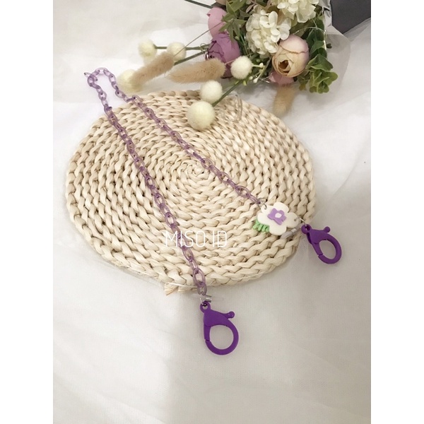 Jual MISO Tali rantai Masker korea lucu Lavender lilac / kalung strap ...