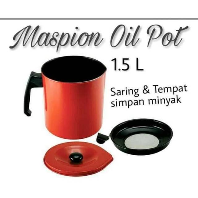 Jual MASPION OIL POT / TEMPAT WADAH MINYAK GORENG BEKAS 1,5L | Shopee ...