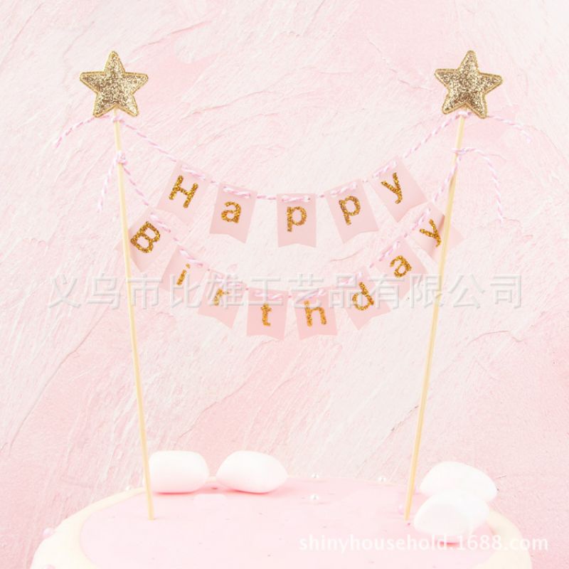Jual Cake Topper Happy Birthday / Ulang Tahun Bintang Tangkai | Shopee ...