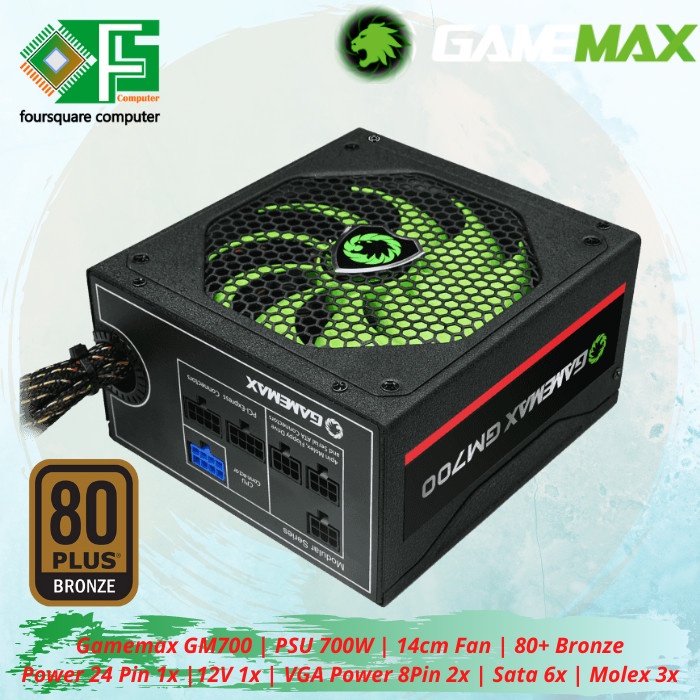 Jual PSU Gamemax GM700 700W 80 Plus Bronze | PSU 700 Watt Semi Modular | Shopee Indonesia