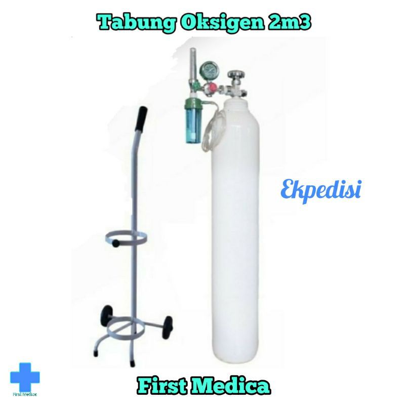 Jual Tabung Oksigen 2M3 Full Set / (Tabung(isi) + Regulator + Troli ...