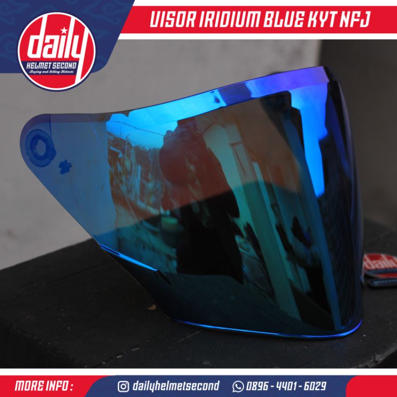Jual VISOR IRIDIUM BLUE KYT NFJ BY NORISK | Shopee Indonesia