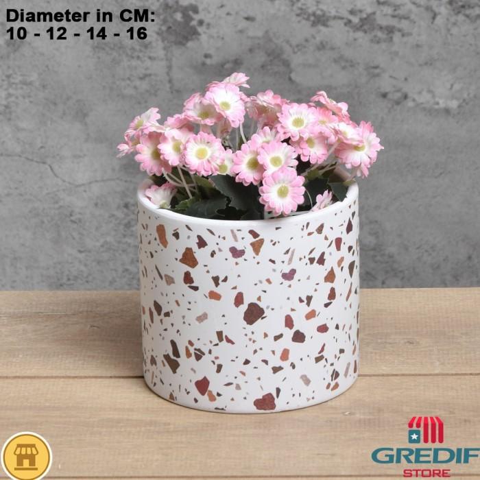 Jual Ceramic | Pot Tanaman Bunga Keramik Motif Abstrak Terrazzo - Vas ...
