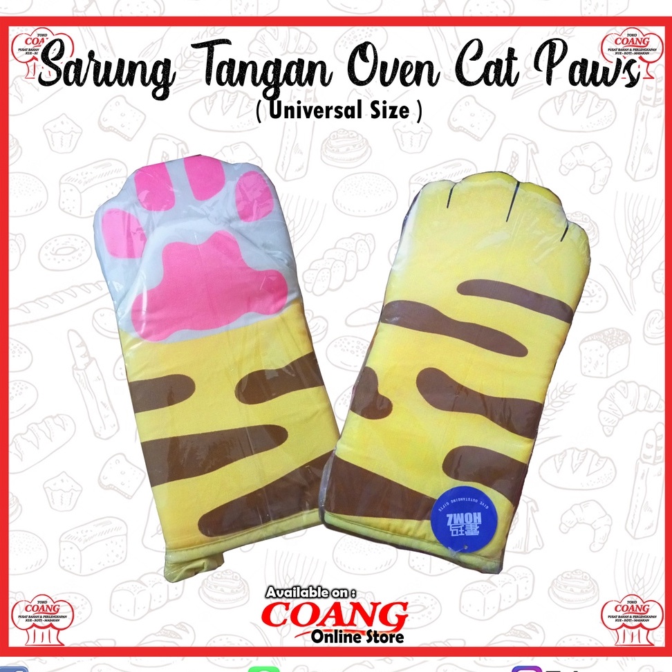 Jual SARUNG TANGAN OVEN CAT PAWS - MODEL CAKAR KUCING - CANTIK DAN ...