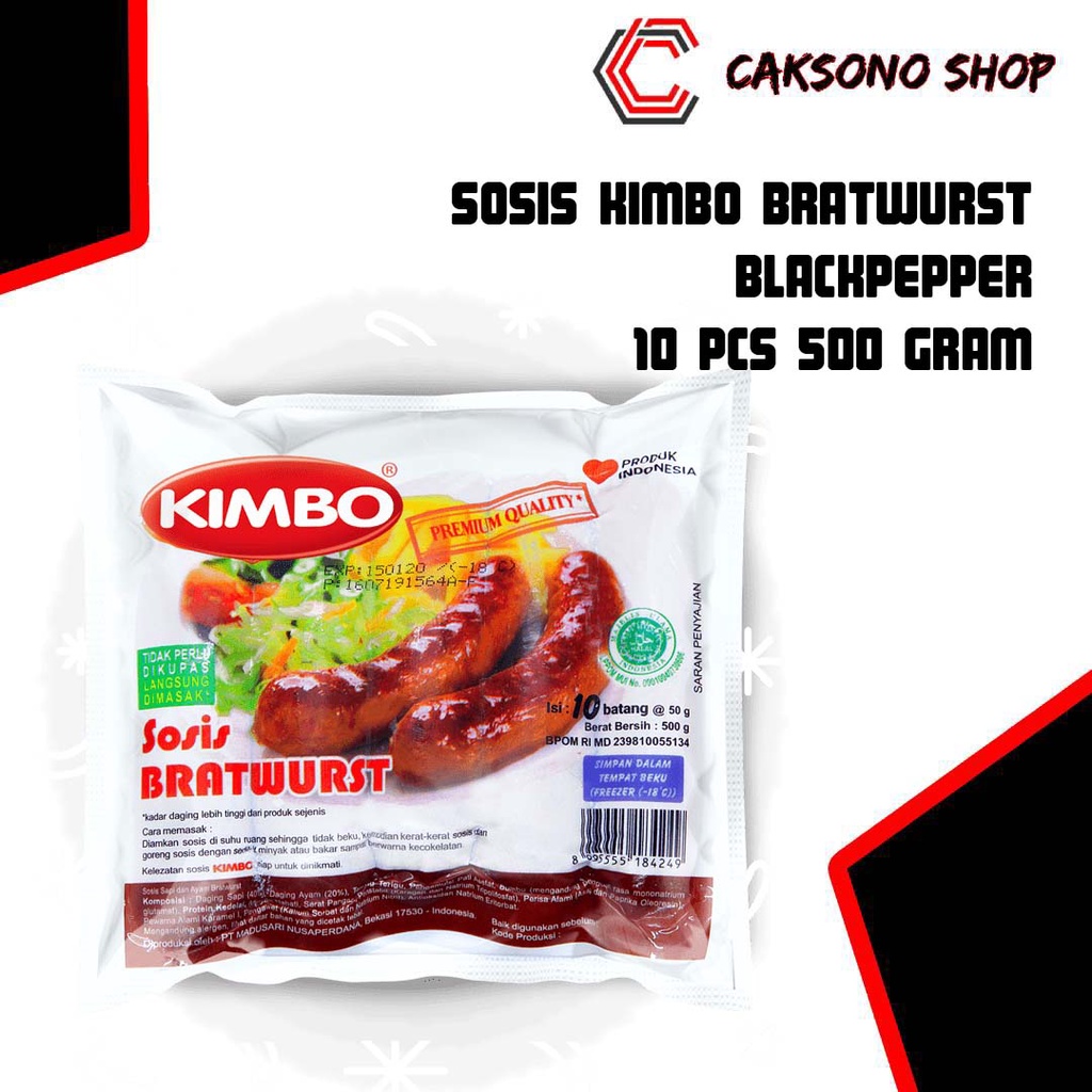Jual Sosis Sapi Bratwurst Kimbo 500gr isi 10 kimbo frozen food | Shopee ...