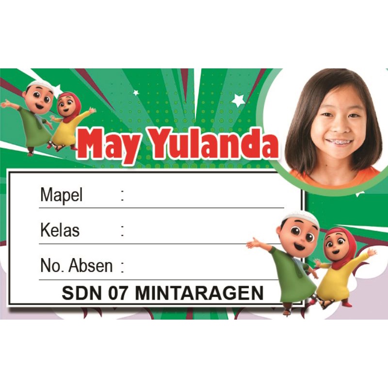 Jual (25 pcs) Stiker Mata Pelajaran Stiker Mapel Custom Foto Label Buku ...