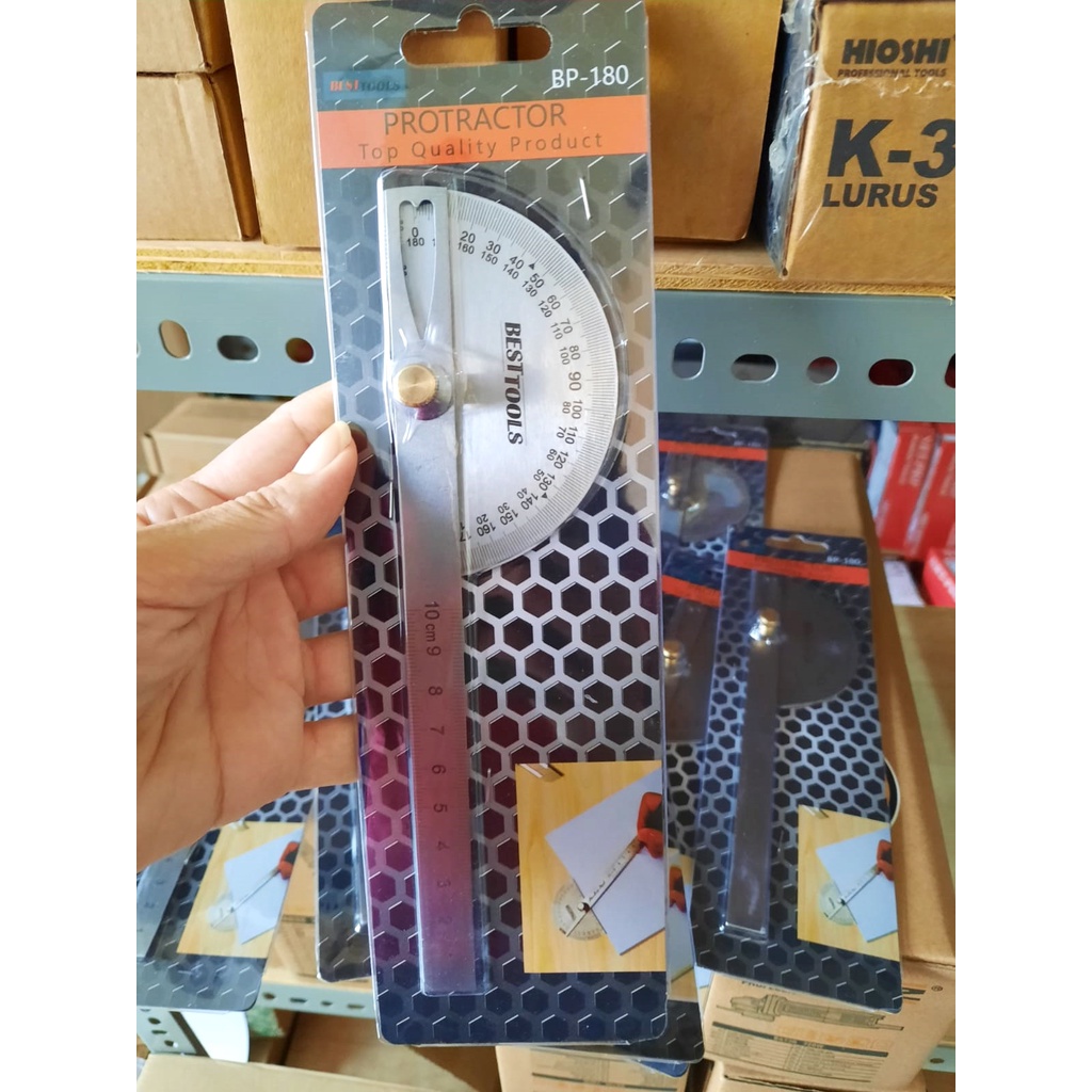 Jual PROTRACTOR penggaris Busur Siku Derajat Stainless Steel Protractor ...