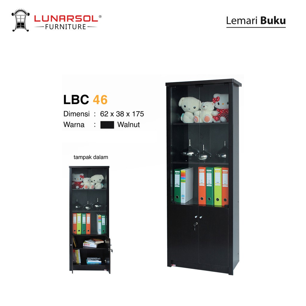 Jual Lemari Buku Lemari Kantor Lemari Arsip File Cabinet Lunar LBC 46 Oak Muda Murah Kuat Awet ...