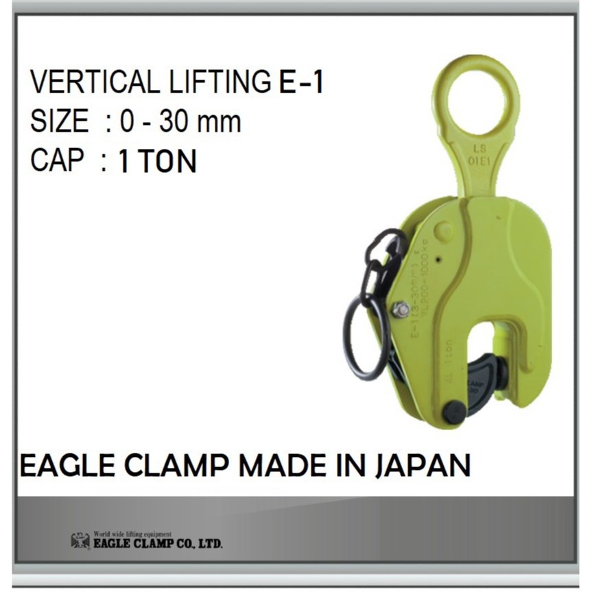 Jual Eagle Clamp Vertical Lifting Model E-1,1000Kg, 0 - 30Mm | Shopee ...