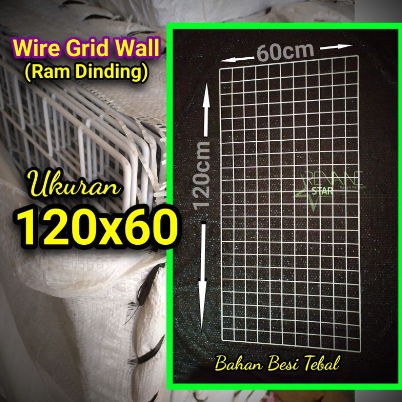 Jual Ram besi ukuran 120x60cm wire mesh gantungan aksesories kawat ram ...