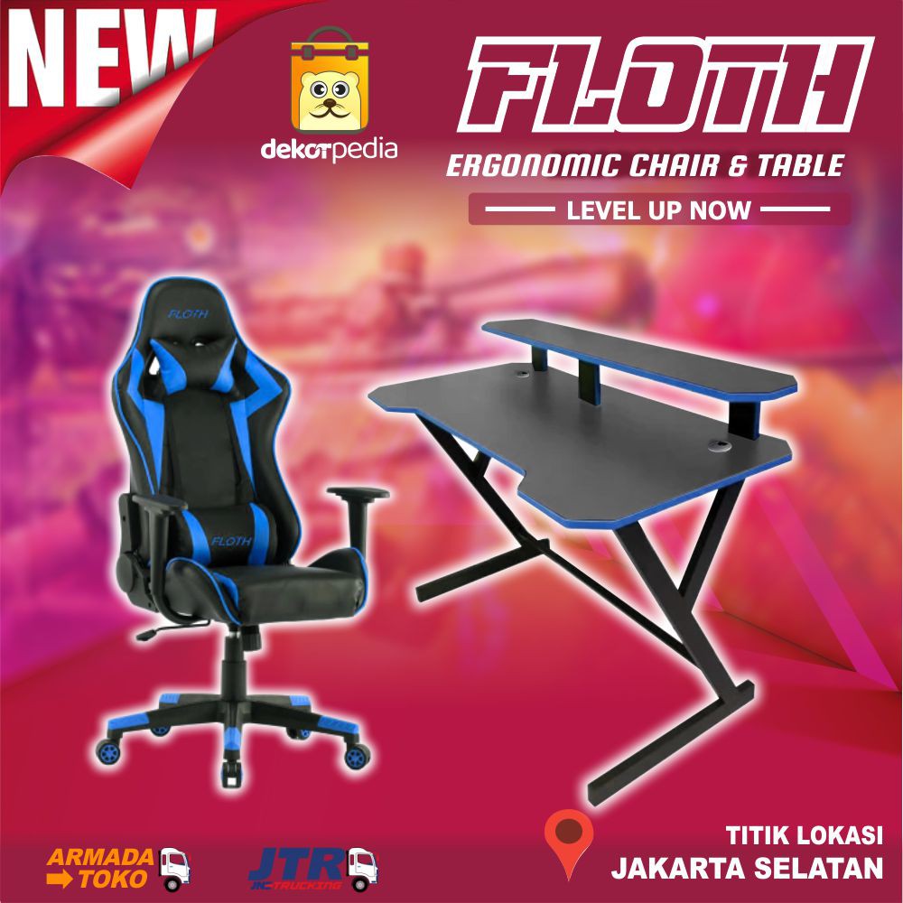 Jual Kursi Gaming Floth 1 Meja Gaming Floth SET (LUAR KOTA) | Shopee ...