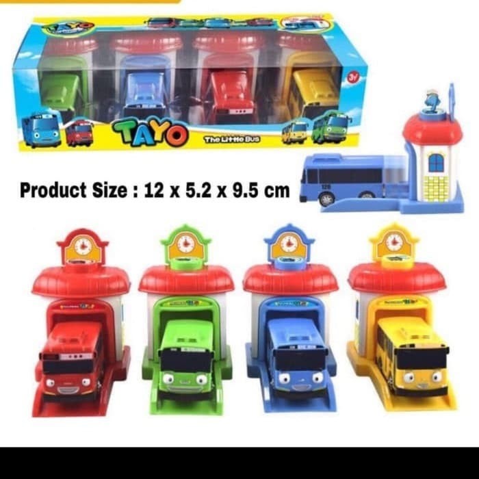 Jual Tayo Garasi 4 pcs in 1 set Mainan Anak Cowok Mobil Tayo Garasi ...