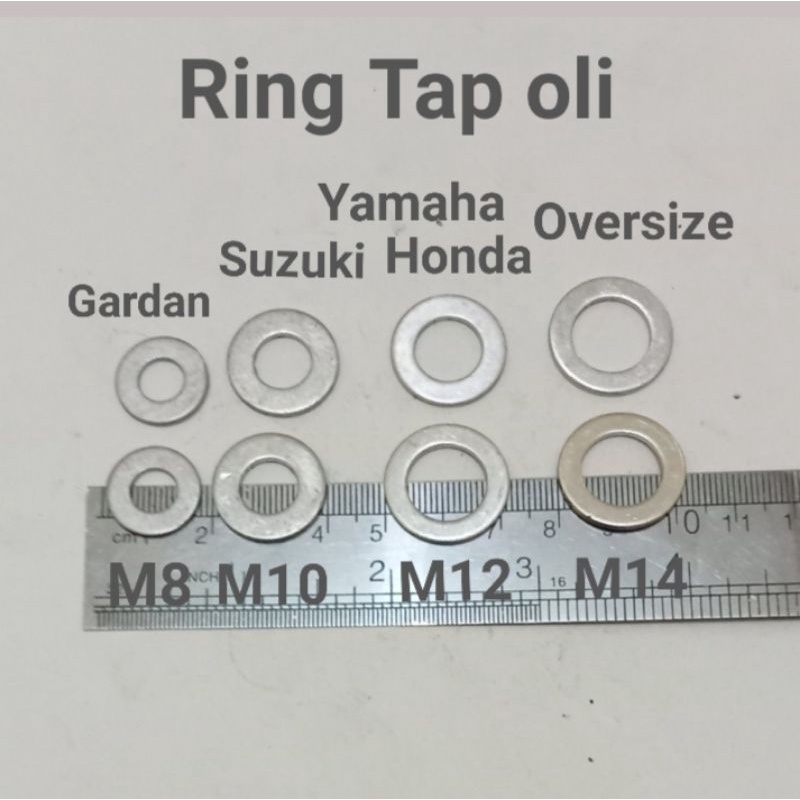 Jual Ring tap oli alumunium M8 M10 M12 M14 atau lubang baut kunci 12 14 ...