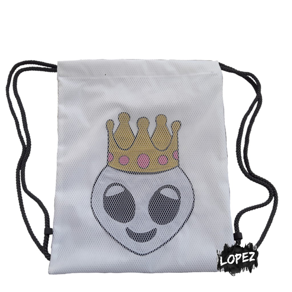 Jual Tas Jaring Alien Crown / Tas Serut Emoji Alien Queen / String Bag ...