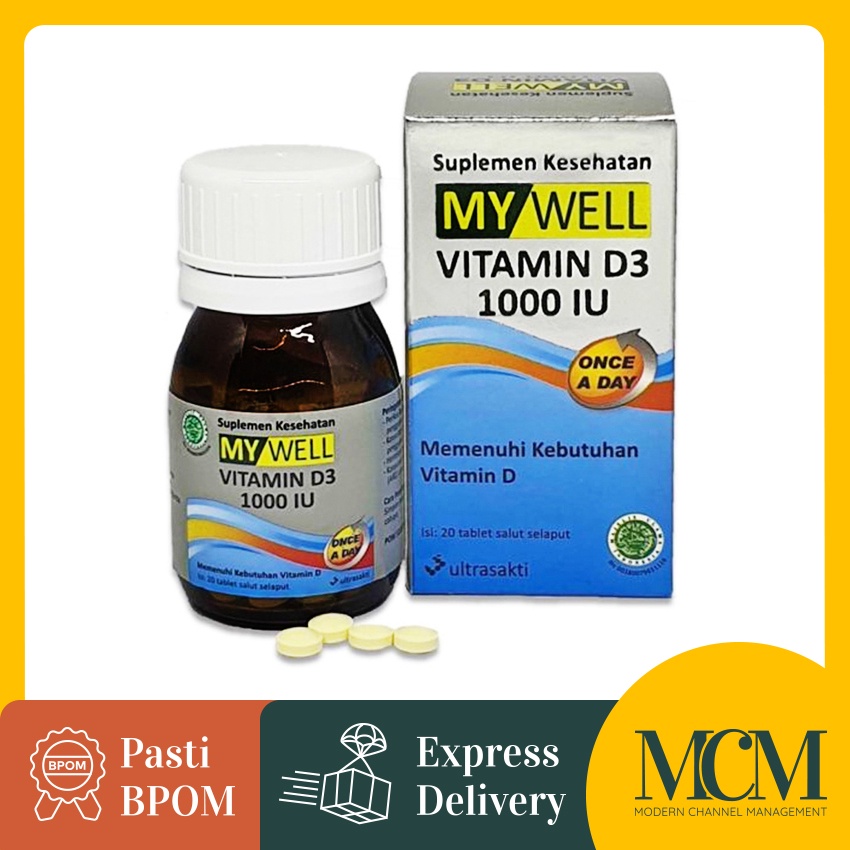 Jual Mywell Vitamin D3 1000 IU - 20 Kaplet - Meningkatkan Daya Tahan ...