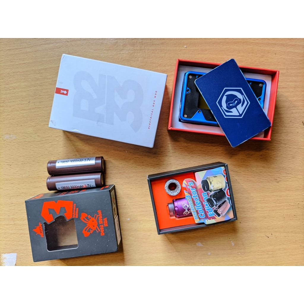 Jual PAKET MOD R233 BLUE COMO + BATRAI + CHARGER ADAPTOR ( NO RDA ...