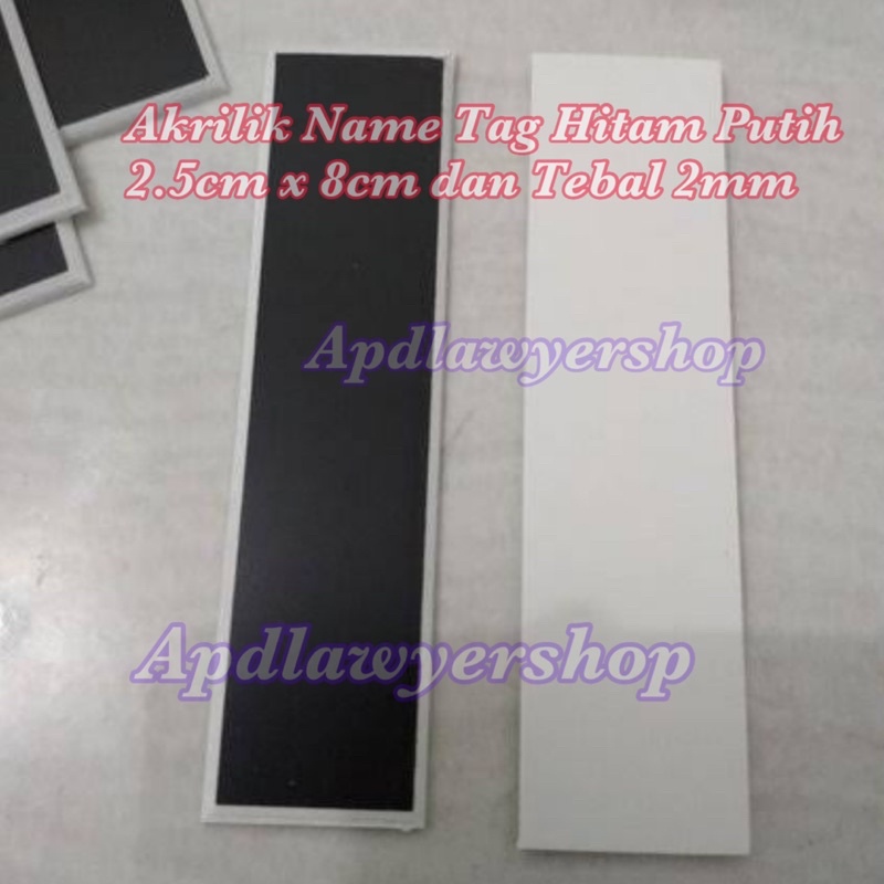 Jual Akrilik Name Tag Bahan Papan Nama Dada Polos 2,5cm x 8cm Tebal 2mm ...