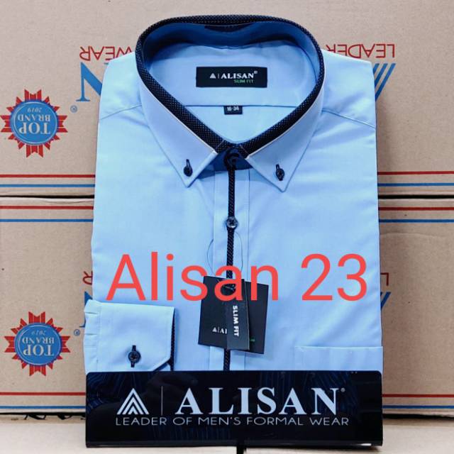 Jual Alisan Biru 2 Slim Fit List Tengah Lengan Panjang (100% ORI ...