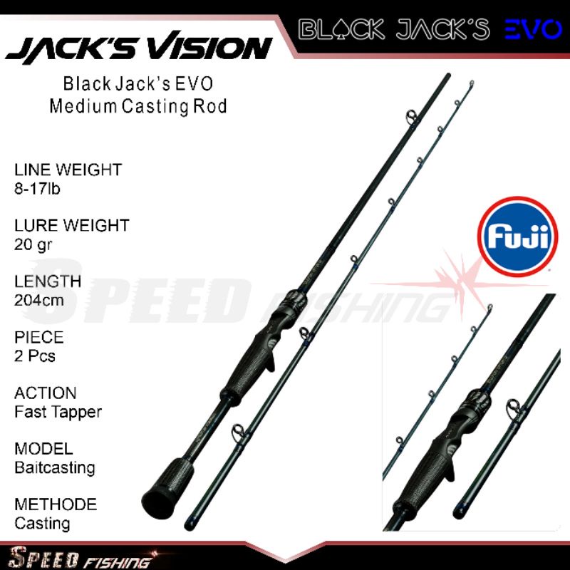 Jual Joran Jack's Vision Black Jack's EVO Medium Ultralight Casting Rod ...