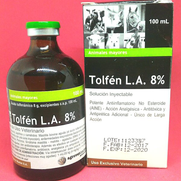 Jual Tolfen LA 8% 100ml anti inflamasi analgesik hewan ternak 100 ml ...