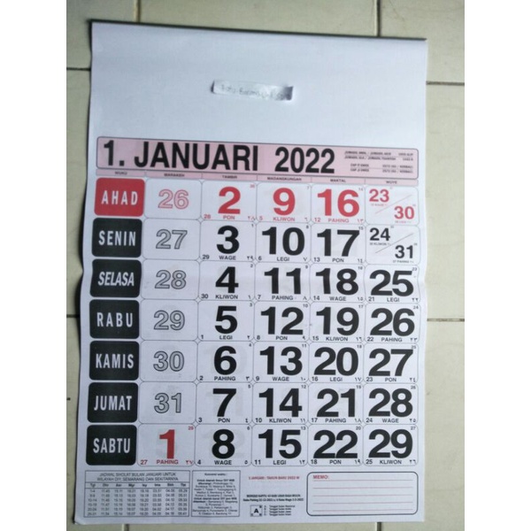 Jual KALENDER 2024 TANGGUNG kalender almanak dinding kantor angka besar ...