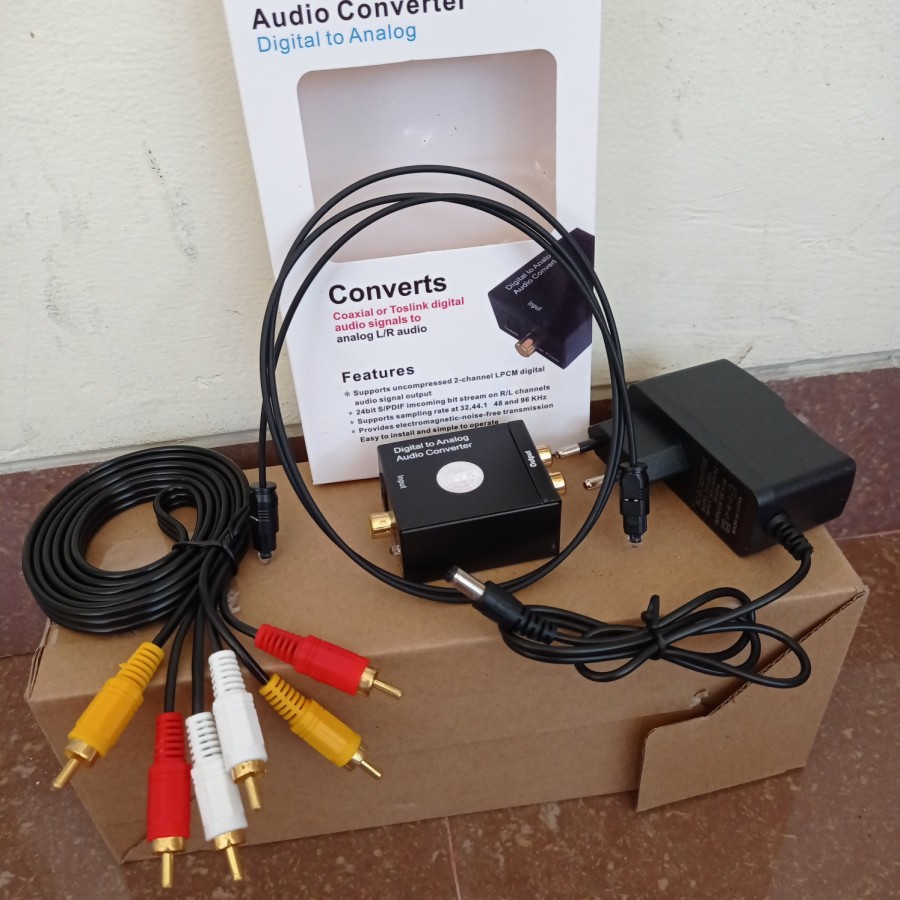 Jual PAKET Converter Optik Audio to RCA + Kabel Optic Toslink dan Kabel ...