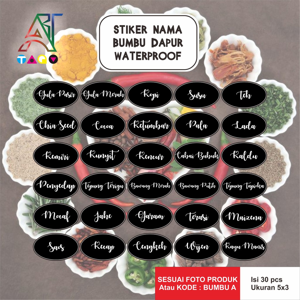 Jual Stiker Bumbu Wter Proof, Bisa Custom - ArtTaqo | Shopee Indonesia