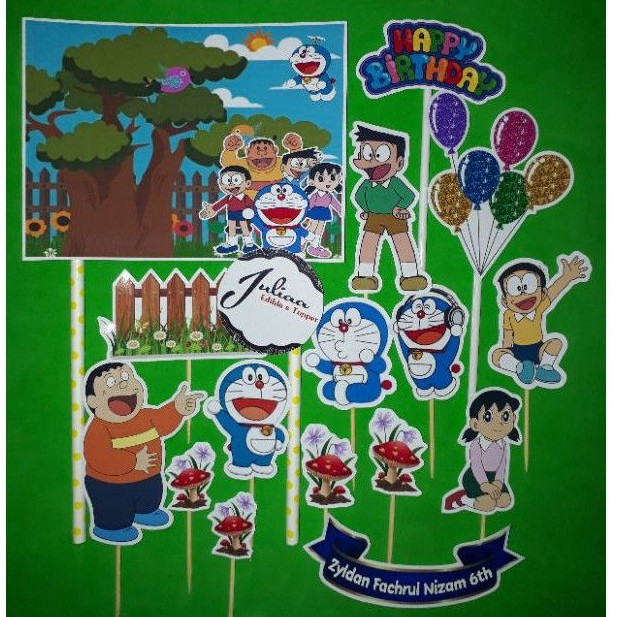 Jual topper cake tema doraemon dkk | Shopee Indonesia