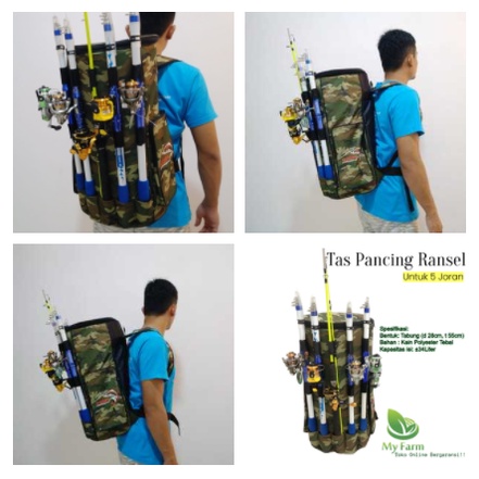 Jual Tas Pancing Ransel Gendong Isi 5 Joran Bisa Untuk Tegek Mancing ...