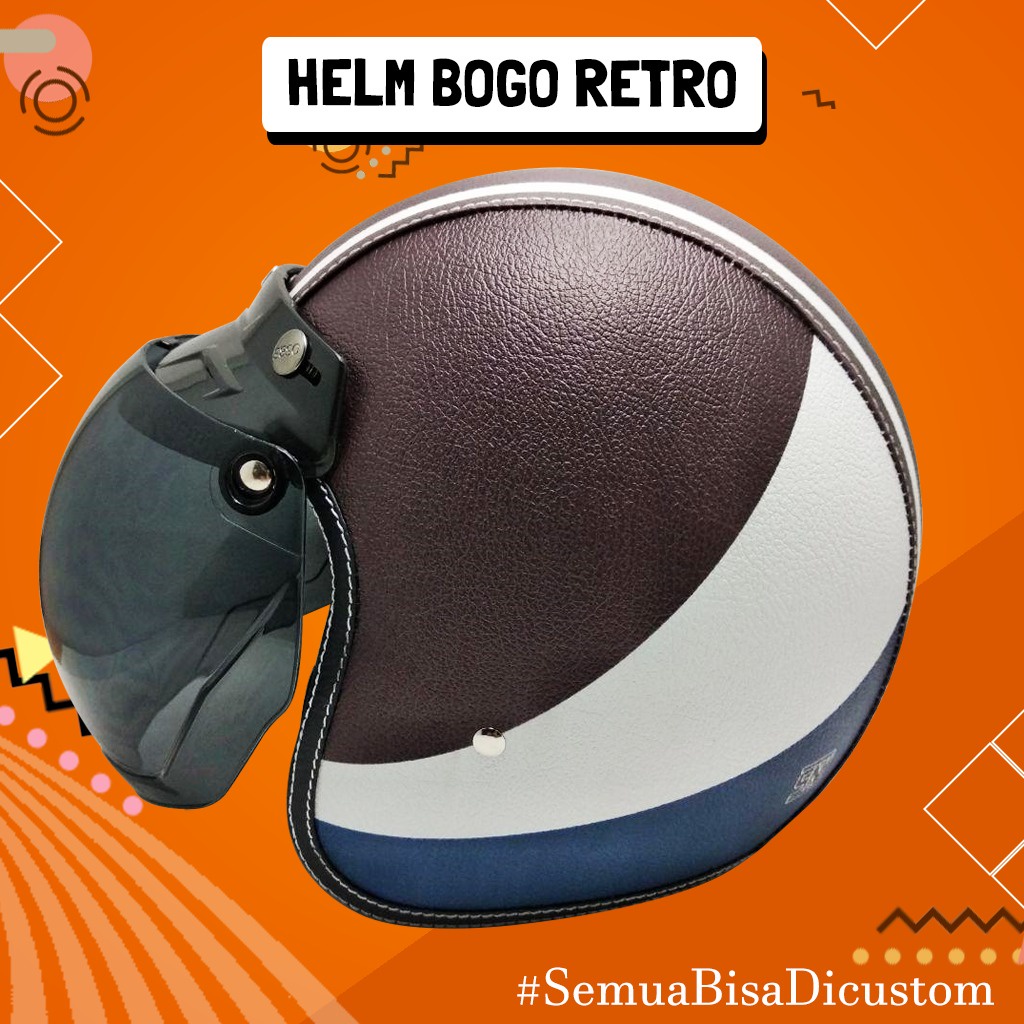 Jual Helm Bogo Classic Helm Kulit THM A1 Klasik Kaca Bubble Dewasa ...