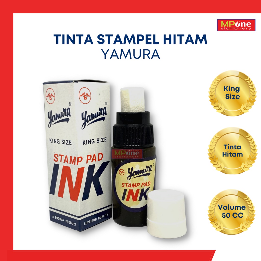 Jual (1 Btl) Tinta Stampel Hitam / Tinta Stamp Pad Ink Yamura / Refill ...