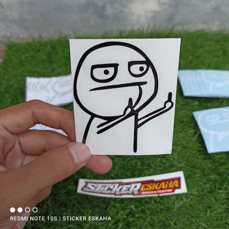 Jual Sticker Cutting Fak Middle Finger Lucu Emoticon Jari Tengah