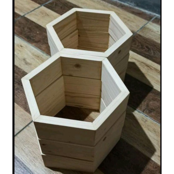 Jual Ambalan / Rak Dinding / Hexagon Kayu / Hiasan Dinding Minimalis ...