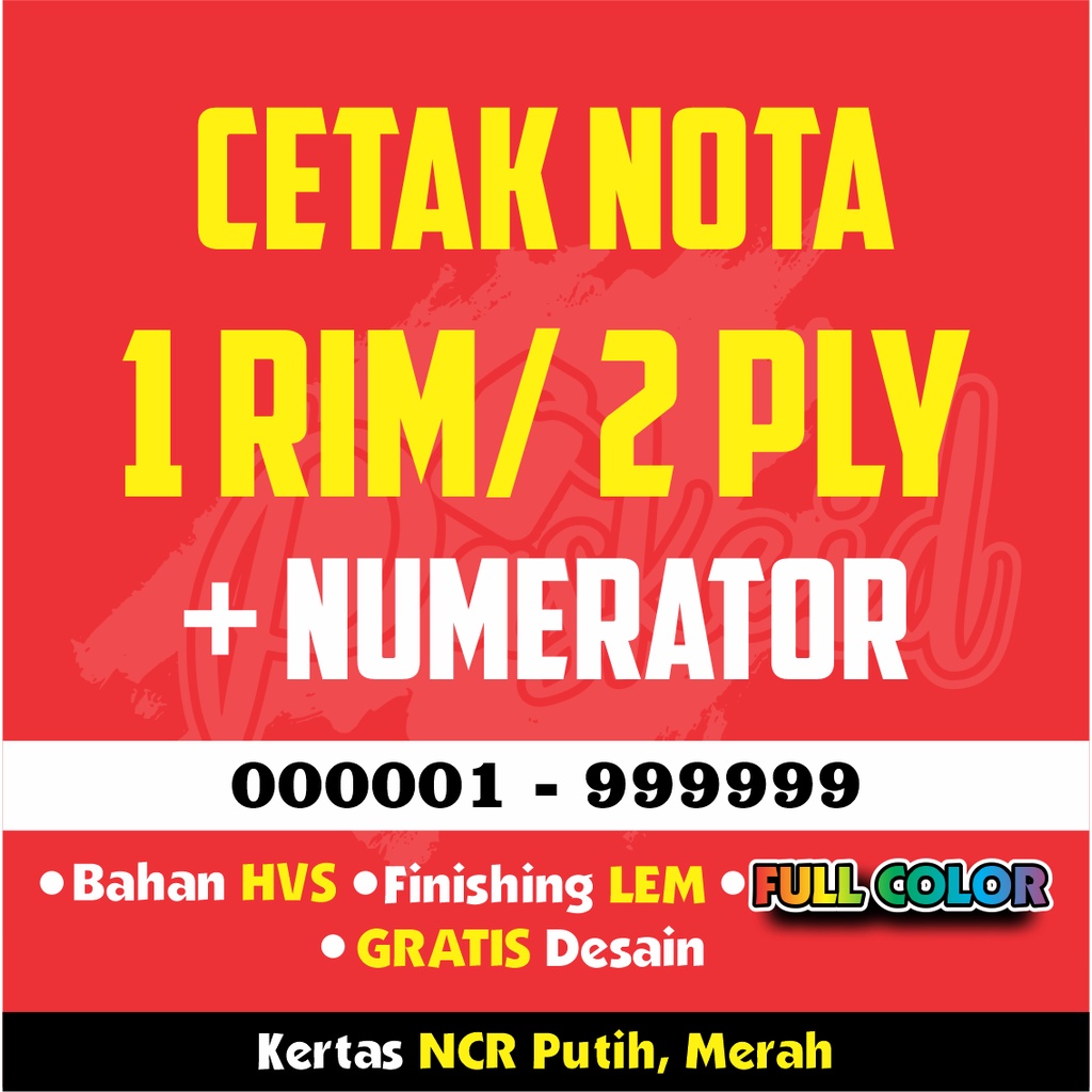 Jual 1 RIM / 2 PLY CETAK NOTA/ Kwitansi/ Surat Jalan/ Bon/ Invoice ...