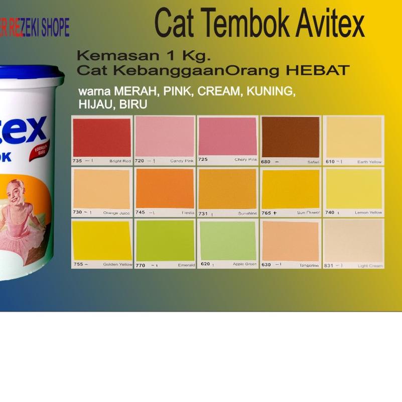Jual (Merah,Pink,Kuning,Cream,Hijau) Plafon Gypsum Avitex Interior 1kg ...