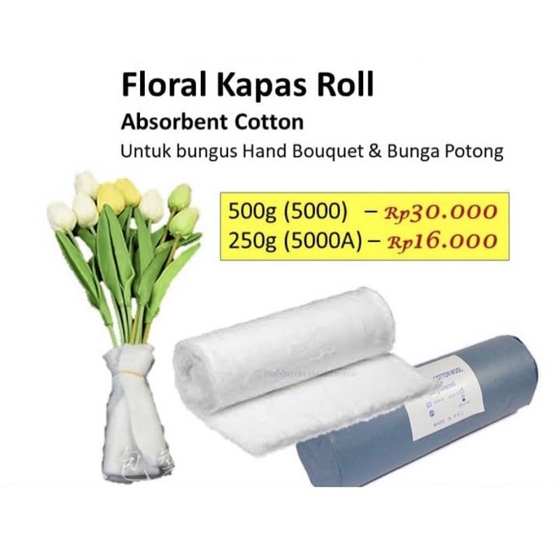 Jual Floral Kapas Roll 500gr Kapas Bunga Kapas Bouquet Perlengkapan ...