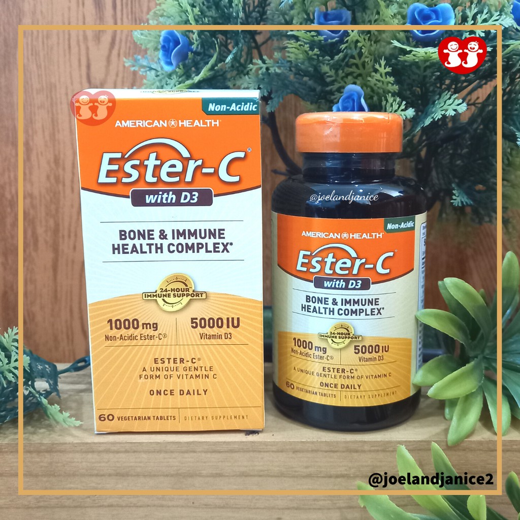 Jual Ester C with Vitamin D3 Bone & Health Immune Complex 1000mg 5000 IU 60tab | Shopee Indonesia